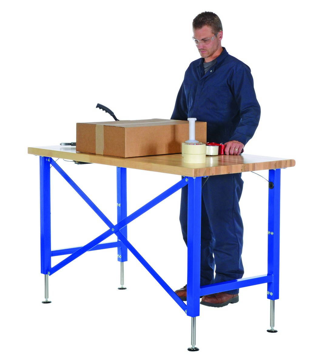 Steel/Wood Manual Adjustable Ergonomic Work Bench 60 In. x 30 In. 750 ...